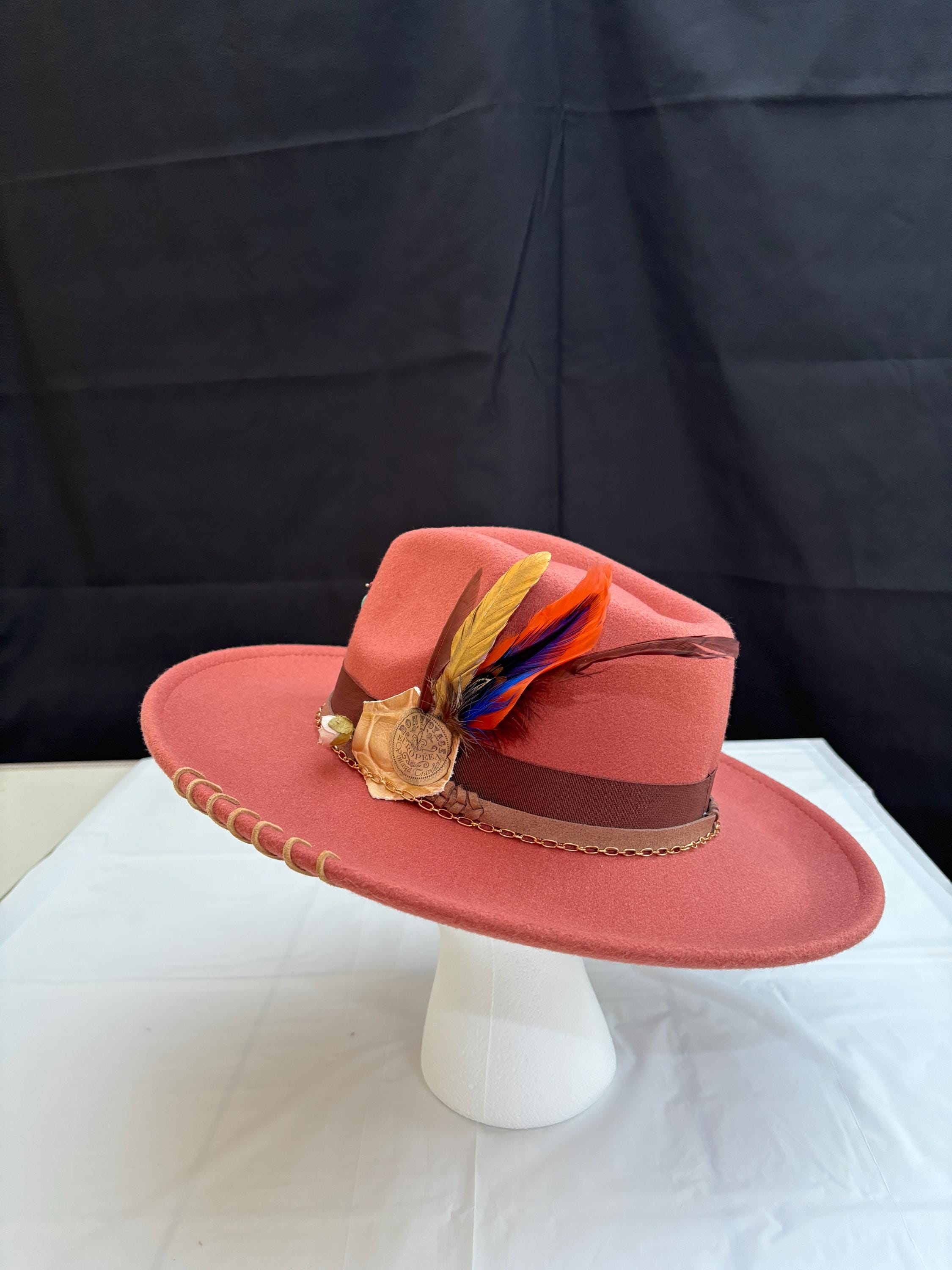 Custom Vintage Aesthetic Western Cowboy Hat -orange - Etsy