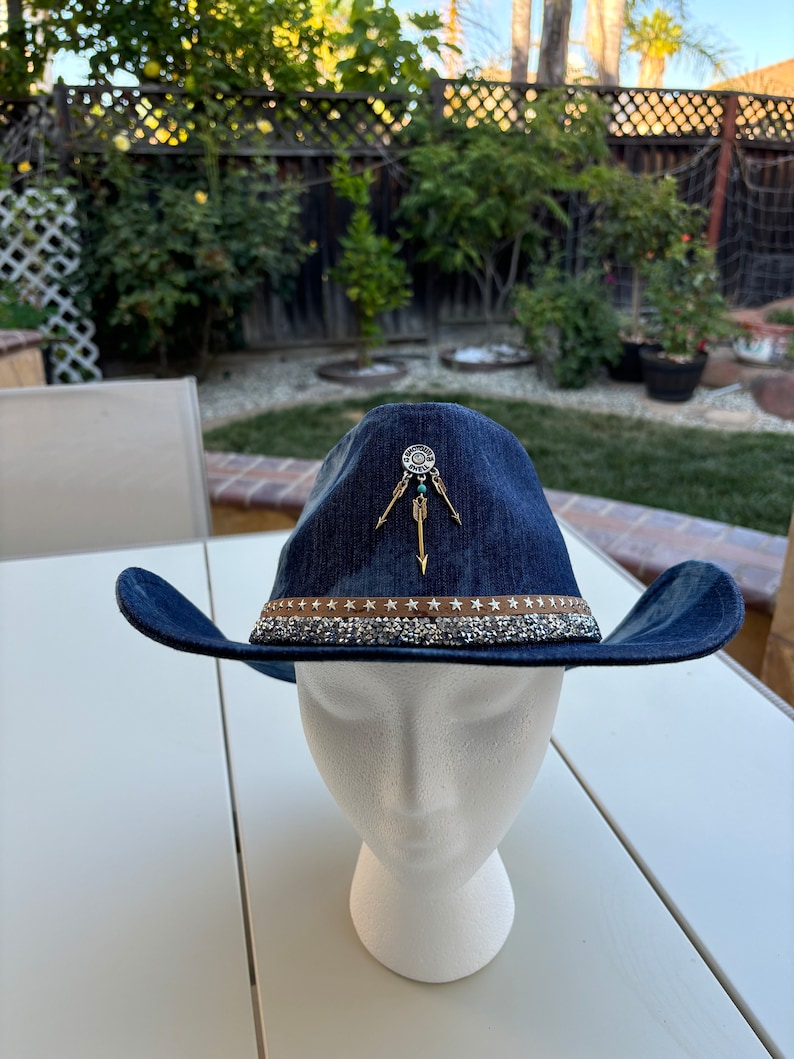 Custom Vintage Aesthetic Western Cowboy Hat -denim - Etsy