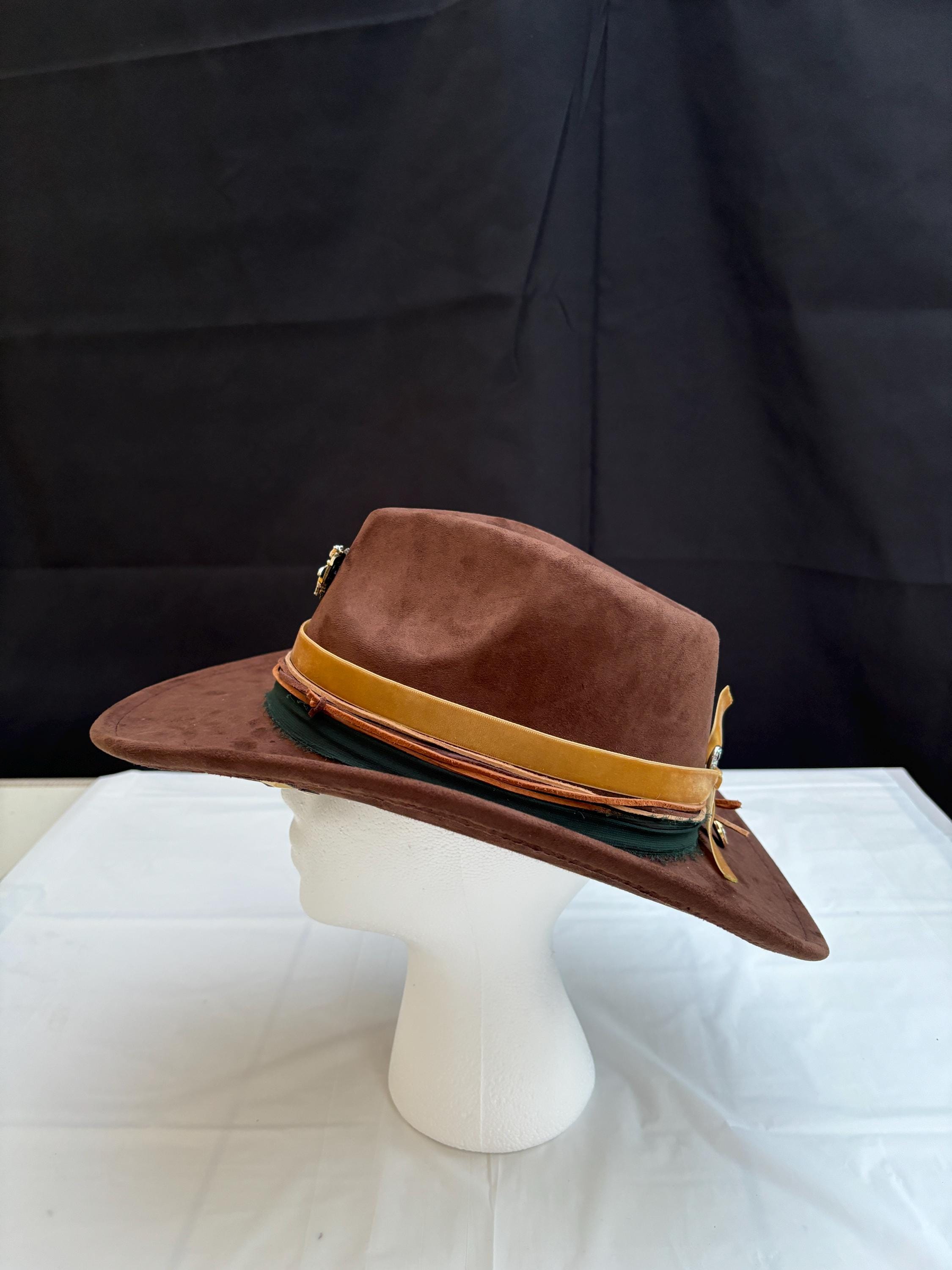 Custom Vintage Aesthetic Western Cowboy Hat dark Brown - Etsy