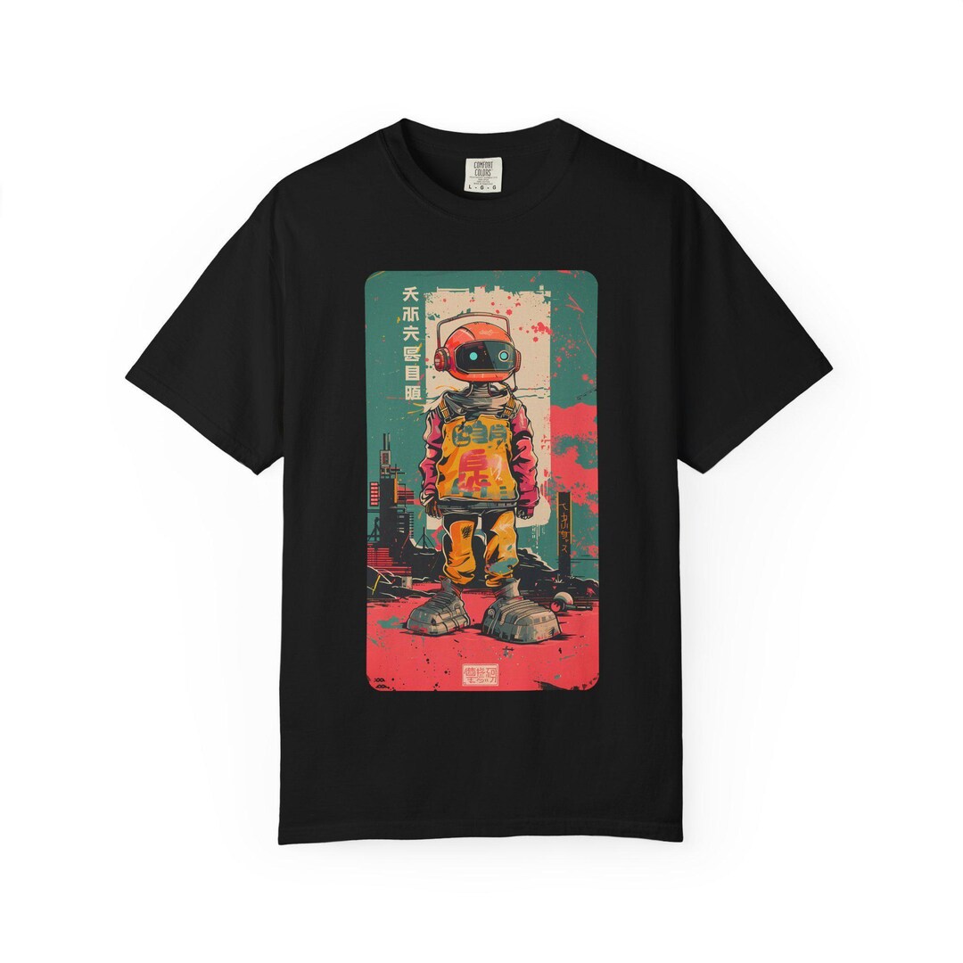 Robotic Character Shirt: Vibrant Streetwear, Futuristic Anime Tee - Etsy