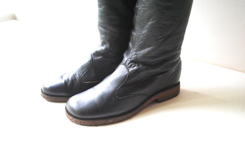 Classy Vintage 70s Black Buttery Soft Man Made Materials - Etsy