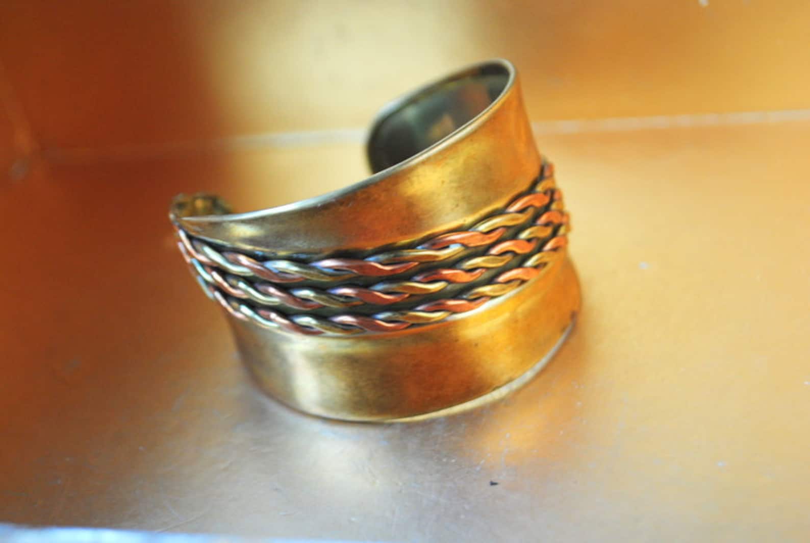 Brutalist Vintage 70s Bold Gold Tone Metal Asymmetric Cuff - Etsy