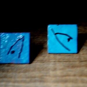 Modernist Vintage 60s, Square Shape Teal Blue, Enameled Copper With a ...