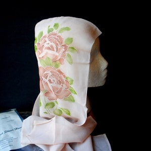 Wearable Art Vintage 1968, Beige Georgette, Rayon, Double Fabric, Hand ...