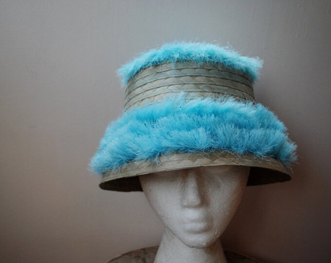 Awesome Vintage 1950, Sage Genuine Raffia , Cloche Style , Straw Hat ...