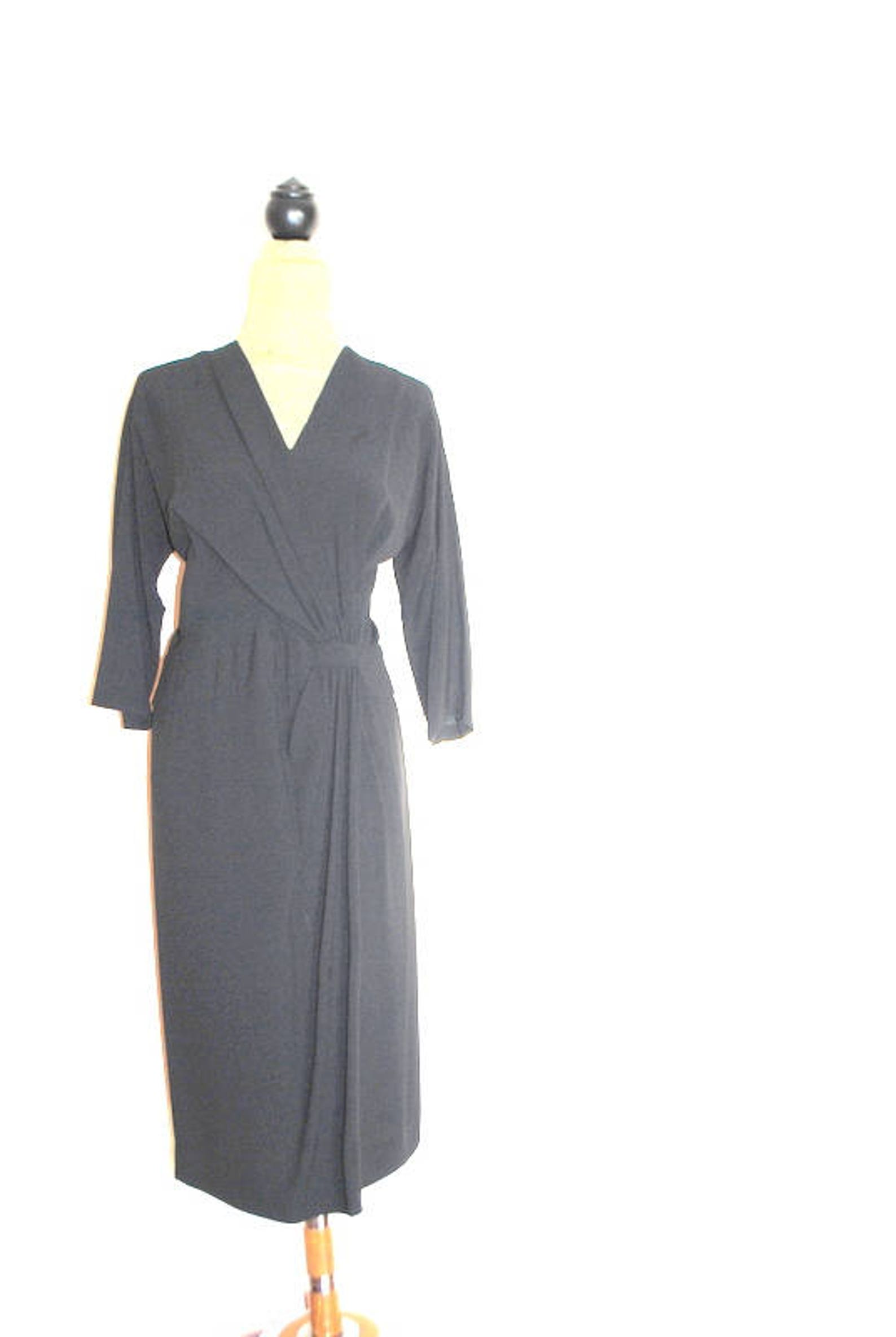 Glamour Vintage 40s Black Crepe Flapper Style Cocktail - Etsy