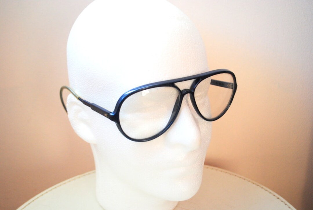 1970 Vintage, Navy Blue Plastic , Aviator Style , Safety Glasses With a ...