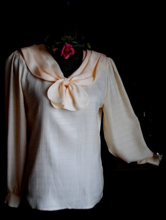 1980 vintage, pastel yellow, textured polyester blou… - Gem