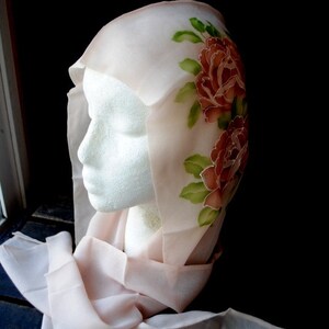 Wearable Art Vintage 1968, Beige Georgette, Rayon, Double Fabric, Hand ...