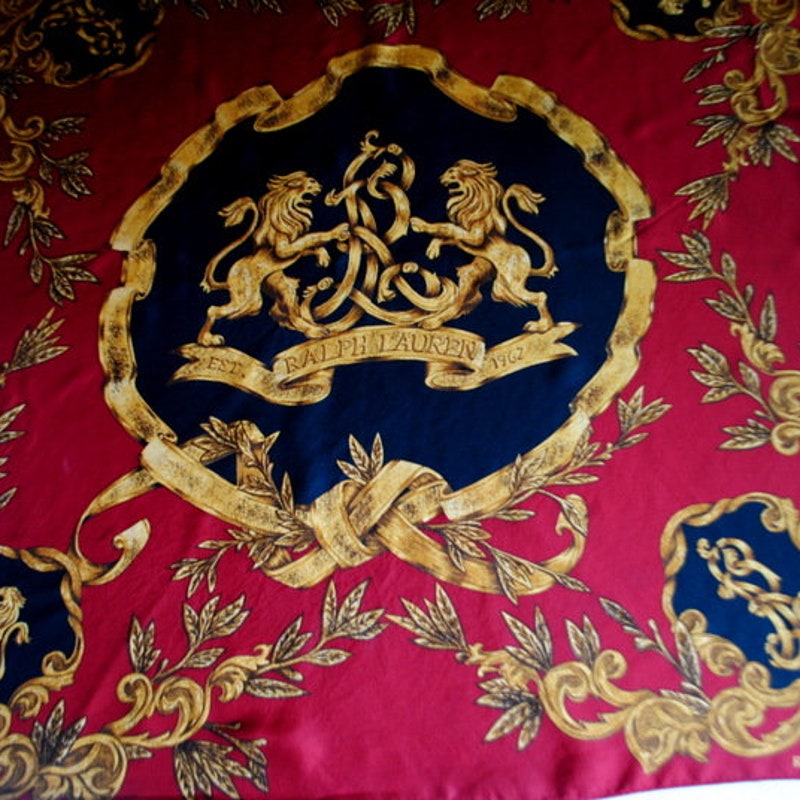 Vintage Silk Lion Scarf - Etsy