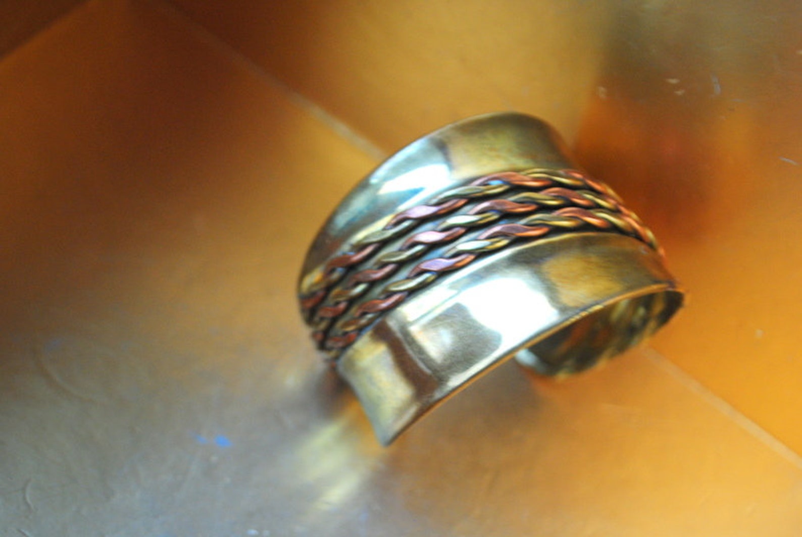 Brutalist Vintage 70s Bold Gold Tone Metal Asymmetric Cuff - Etsy