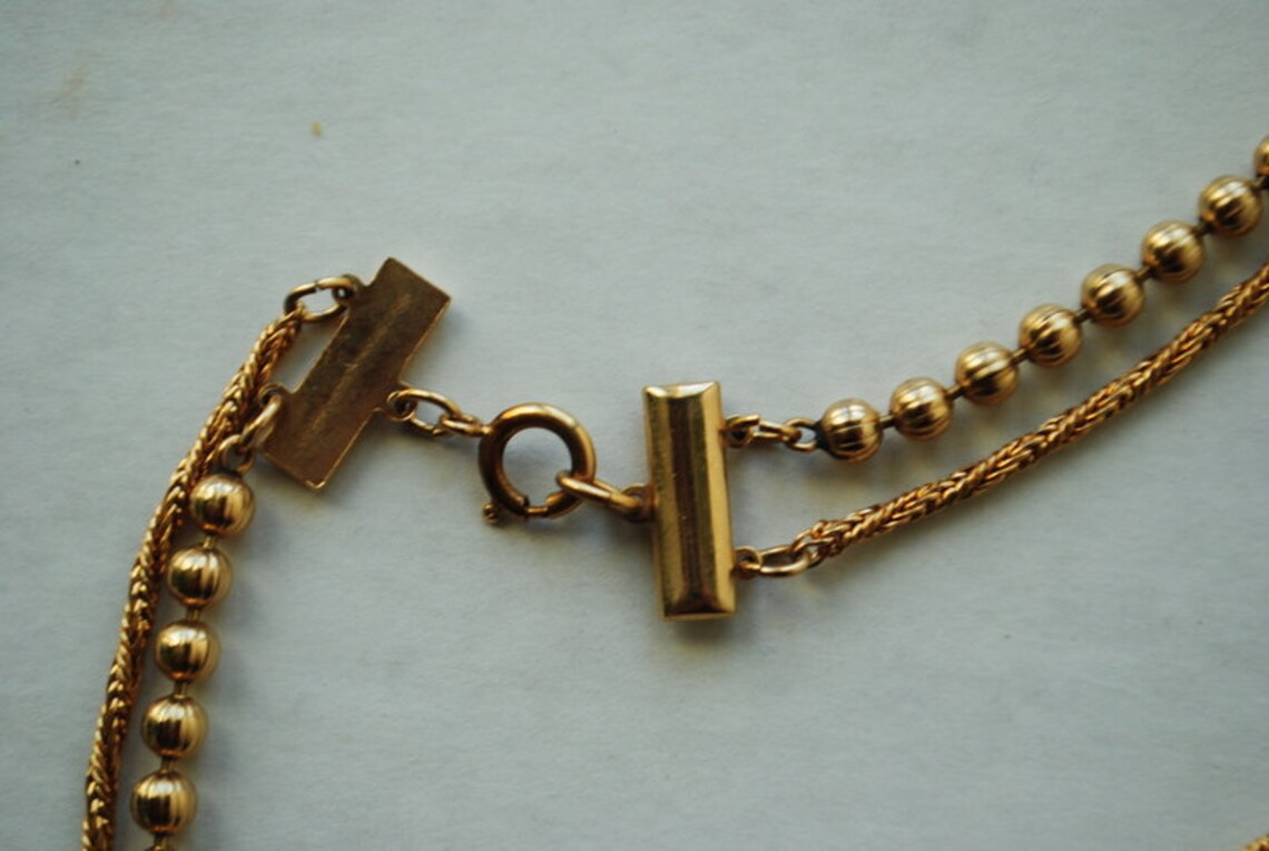 Edwardian Vintage 70s Gold Tone Metal Double Long Chain - Etsy