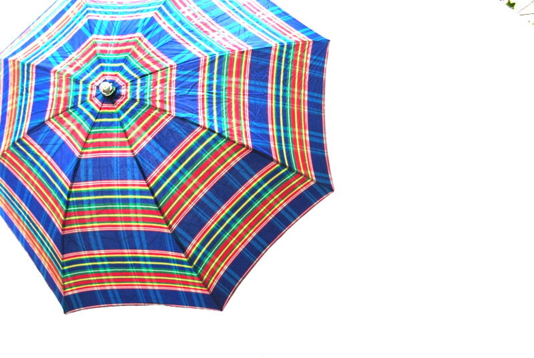 Mod Vintage 1960s, Multi Color Plaid Nylon, Double Folded, Pocket ...