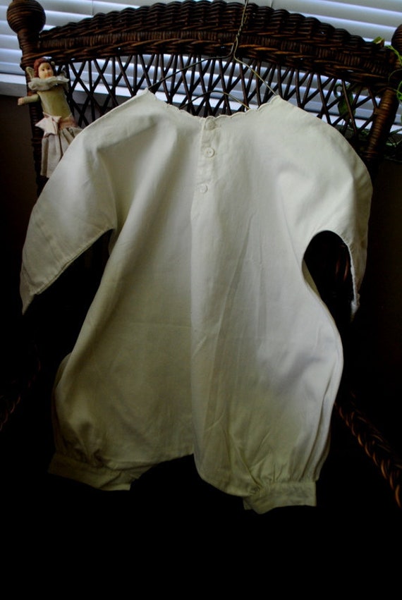 Authentic edwardian vintage 1890s , white thick cott… - Gem