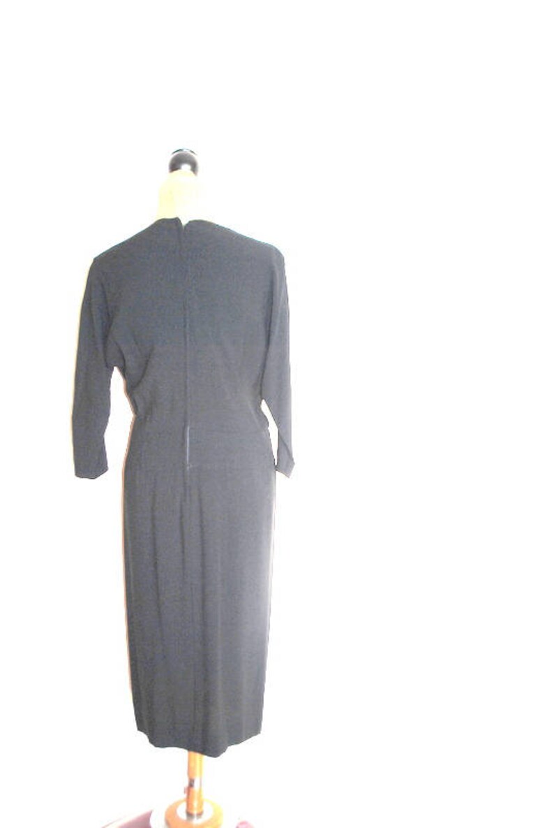 Glamour vintage 40s black crepe flapper style cocktail | Etsy