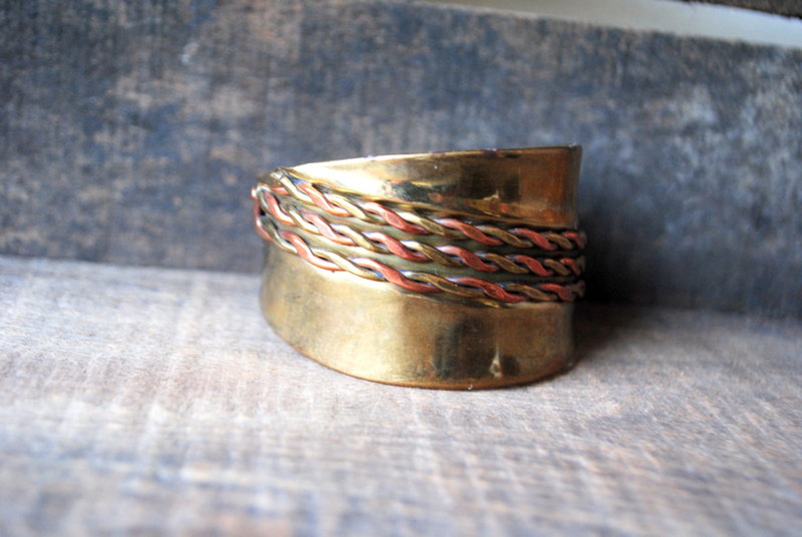 Brutalist Vintage 70s Bold Gold Tone Metal Asymmetric Cuff - Etsy