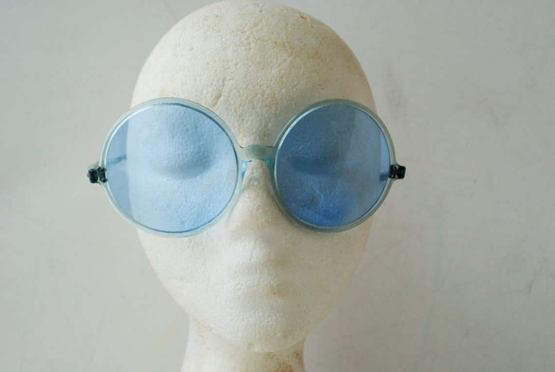 Awesome Vintage 1960 Mod Style Pastel Blue Large Round - Etsy