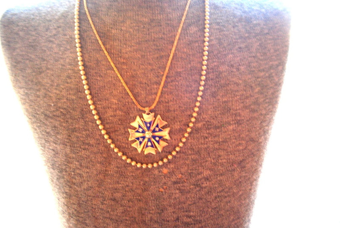 Edwardian Vintage 70s Gold Tone Metal Double Long Chain | Etsy