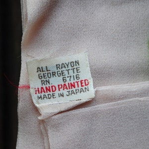 Wearable Art Vintage 1968, Beige Georgette, Rayon, Double Fabric, Hand ...