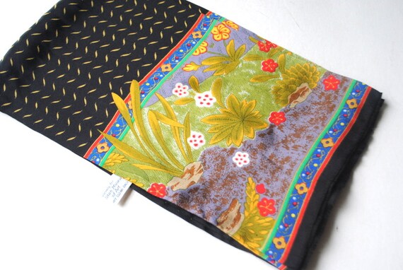 1990 vintage, luxurious , silk , long, double scarf … - Gem