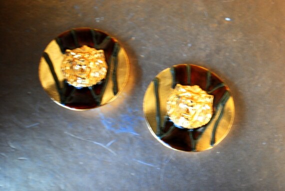 Dramatic vintage 80s, gold tone , hammered metal, lar… - Gem