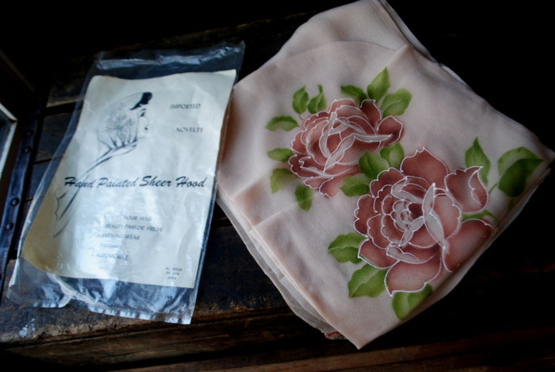 Wearable Art Vintage 1968, Beige Georgette, Rayon, Double Fabric, Hand ...