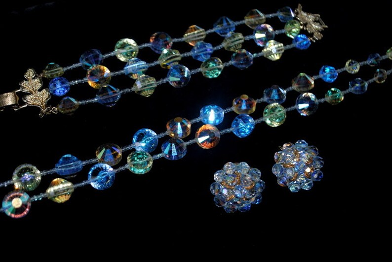 Glamour Vintage 50s Pastel Blue and Paste Yellow Crystals | Etsy Glamour Vintage 50s Pastel Blue and Paste Yellow Crystals | Etsy