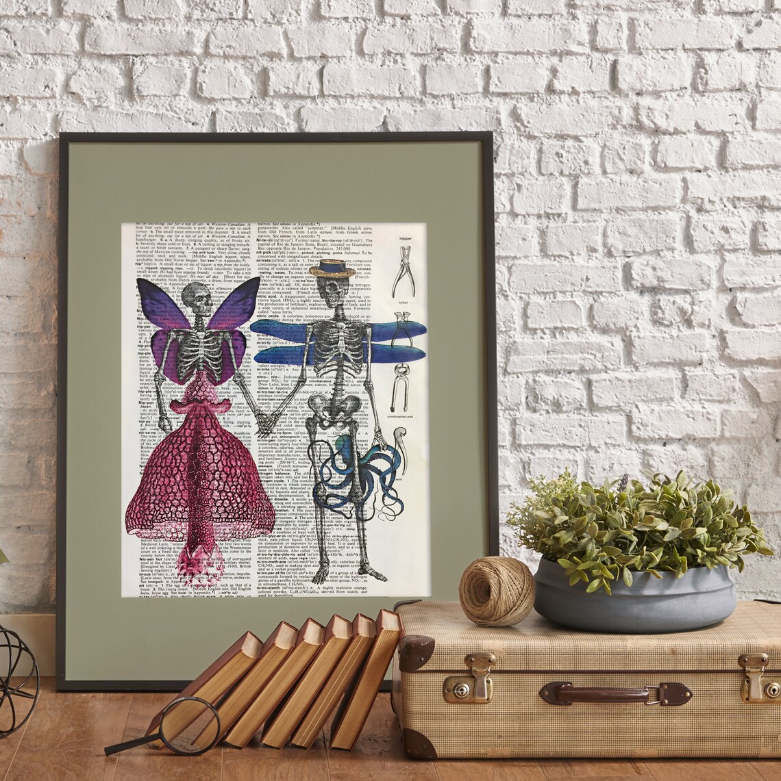 Please Wash Your Hands Art Print of Skeleton Hands Vintage Illustration ...