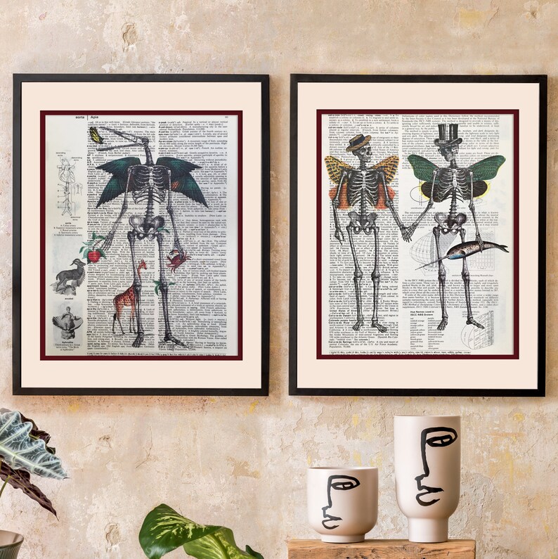 Please Wash Your Hands Art Print of Skeleton Hands Vintage Illustration ...