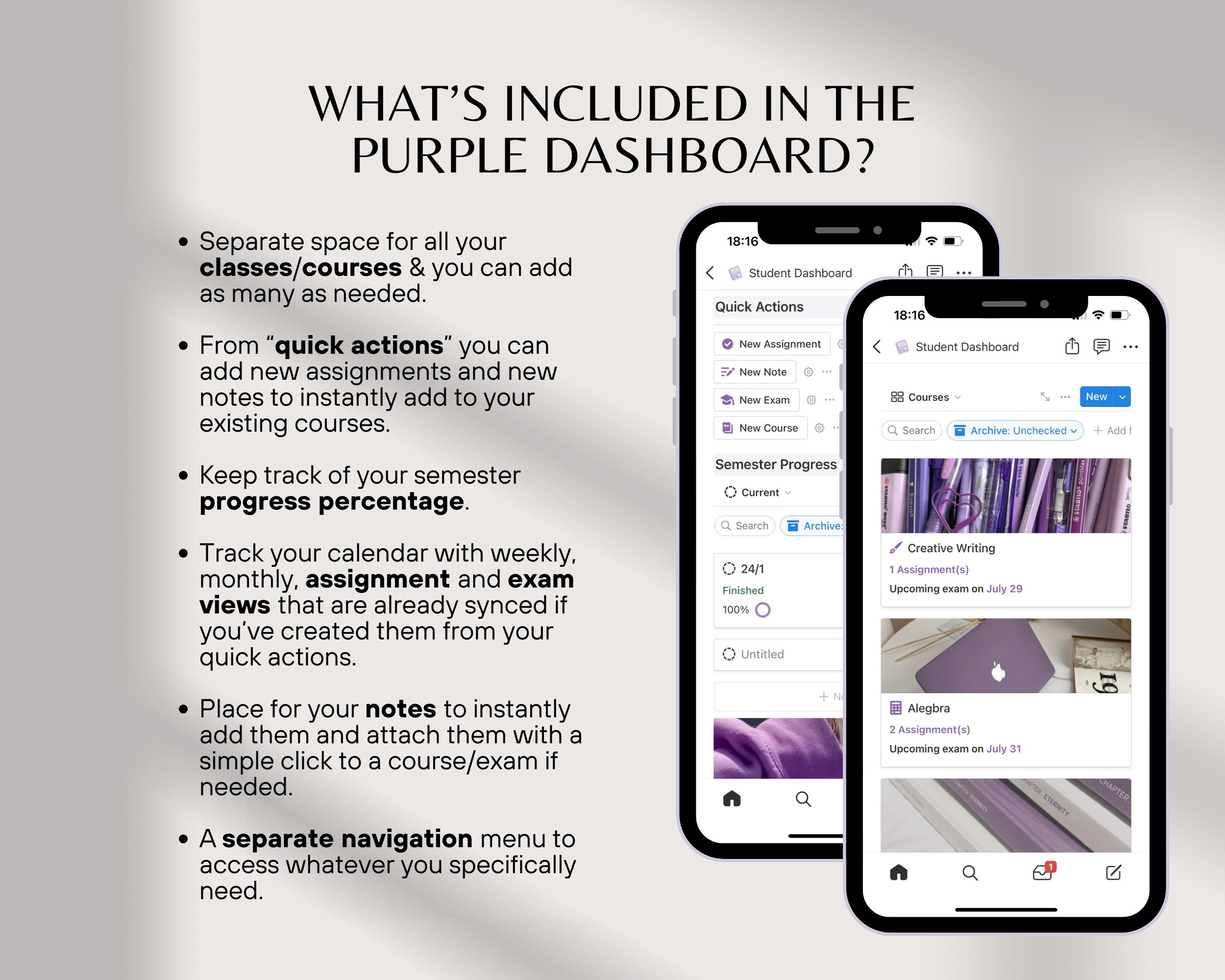 Notion Study Planner Bundle Purple Notion School Template Pink Bundle ...