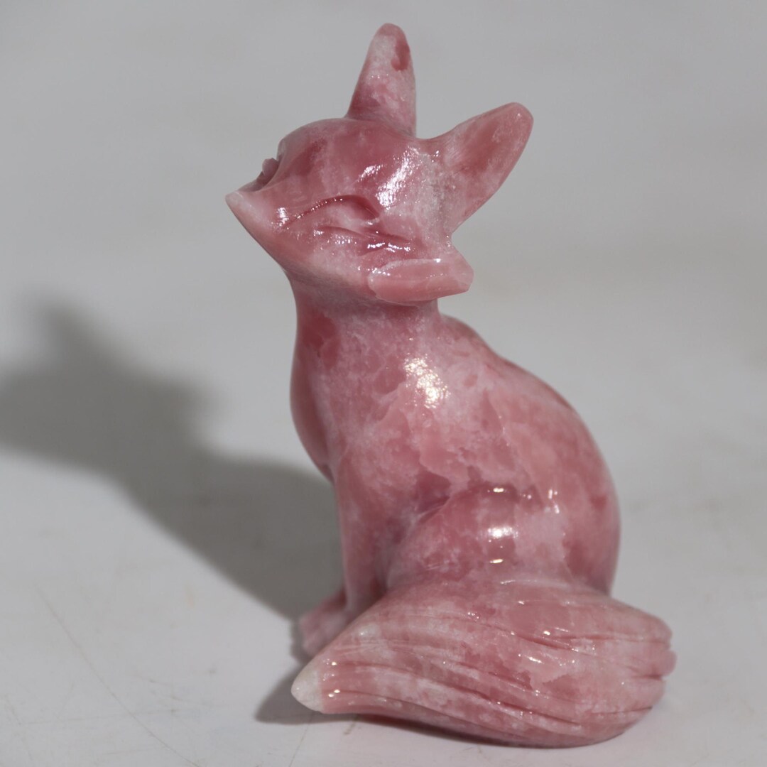 Natural Pink Opal Fox Carving,crystal Fox Carving,hand Carved Fox,fox ...