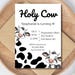 Holy Cow Birthday Invitation Template: Farm Party (digital Download) - Etsy