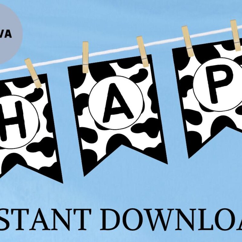 Cow Print Birthday Decor - Etsy