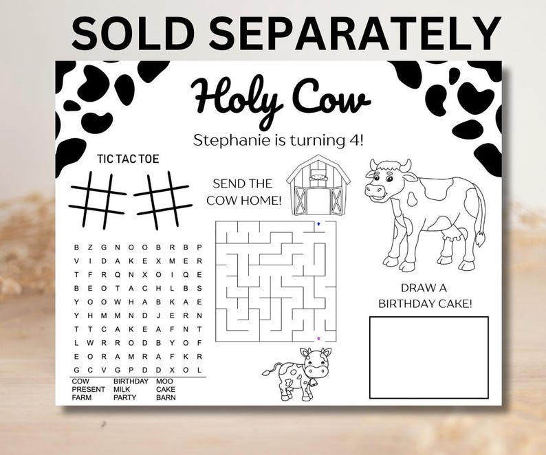 Holy Cow Birthday Invitation Template: Farm Party (digital Download) - Etsy