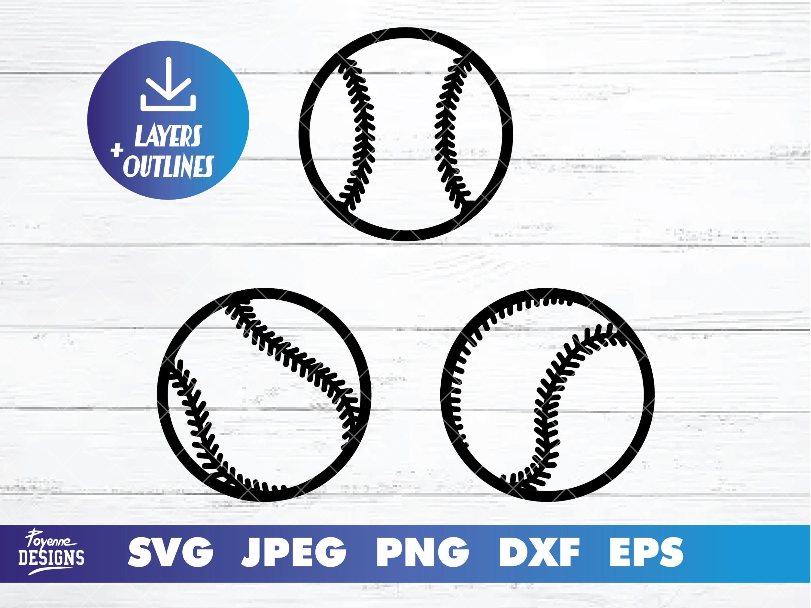 Baseball Ball SVG Tigers Svg Baseball PNG Outline & Layered Cricut ...