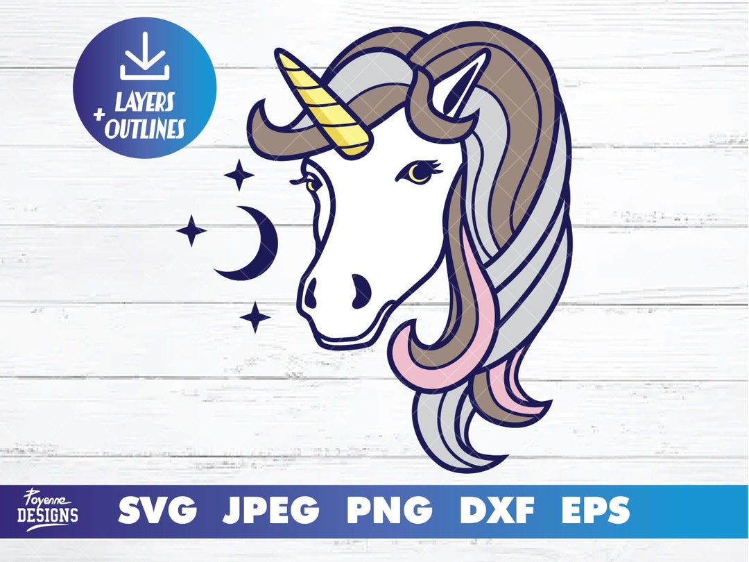 Unicorn SVG | Unicorn PNG and Clipart | Layers and Outlines for Cricut ...
