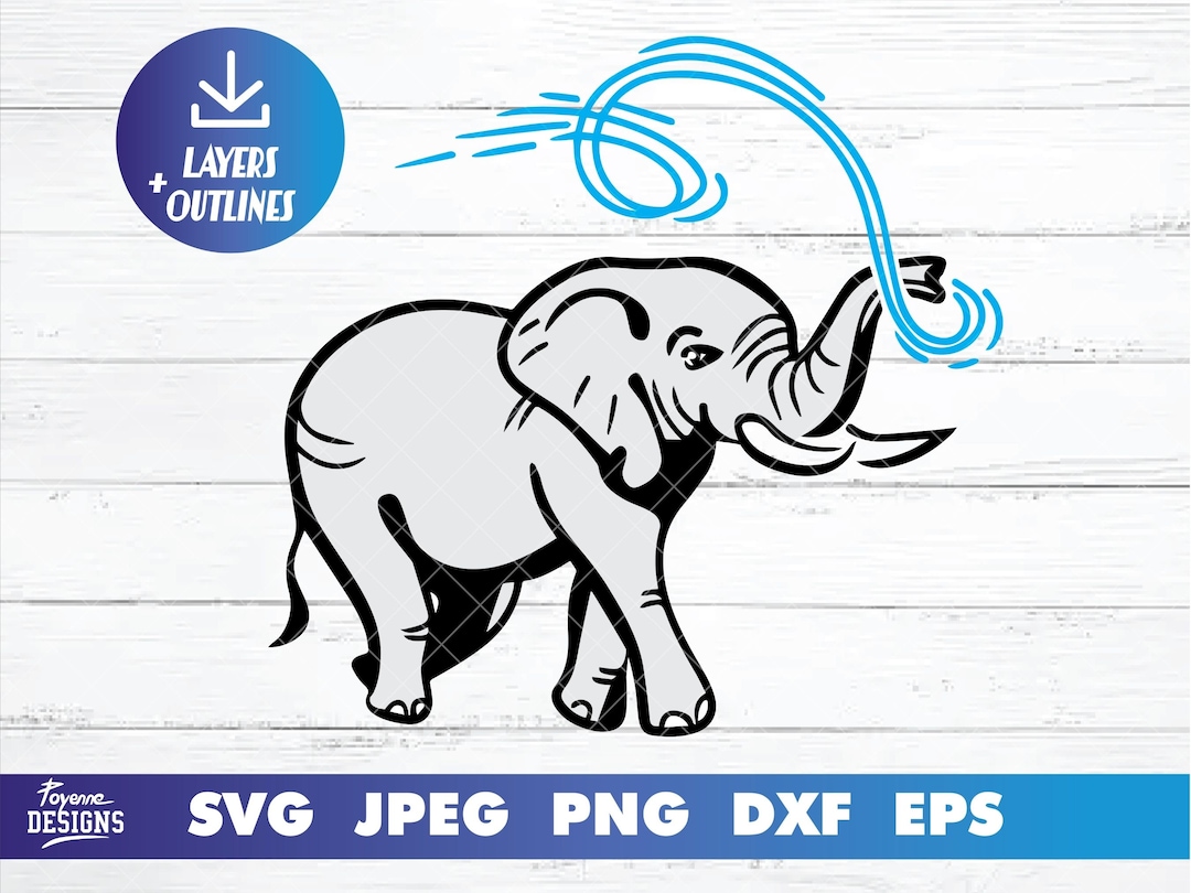 Elephant Svg | Elephant Trunk | Layered Elephant | Elephant Svg Outline ...