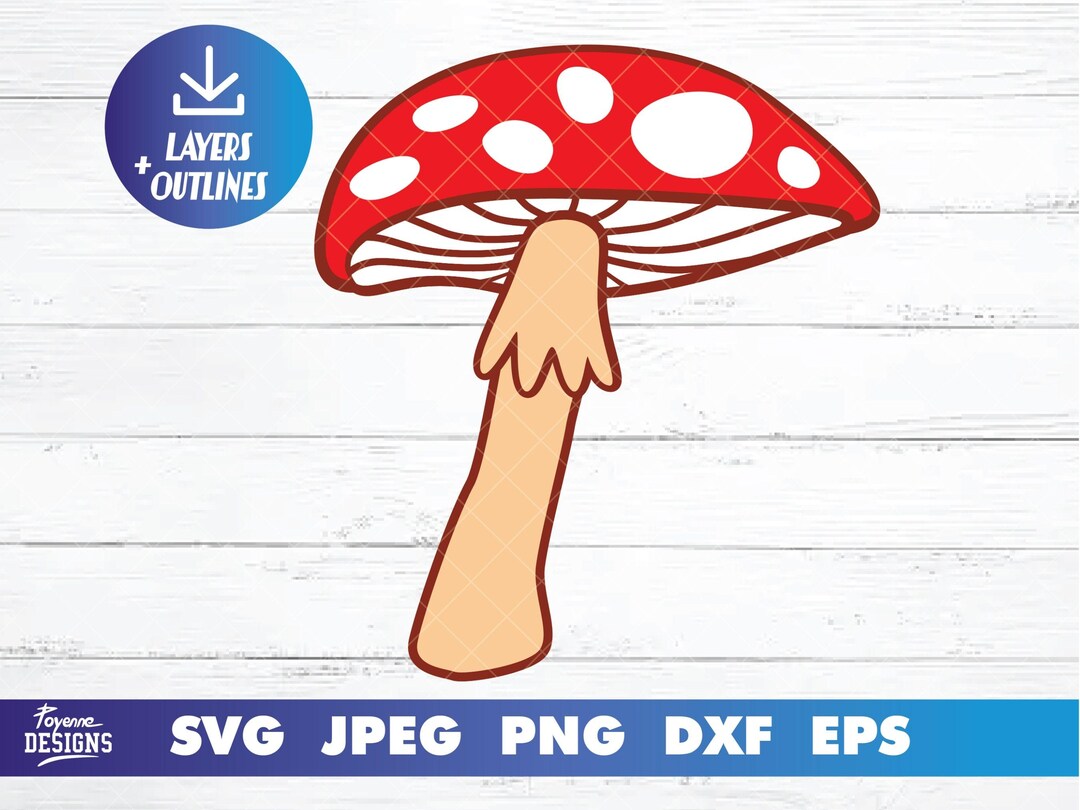 Red Mushroom SVG, Clipart, Vector, PNG, and Outlines, Perfect for ...