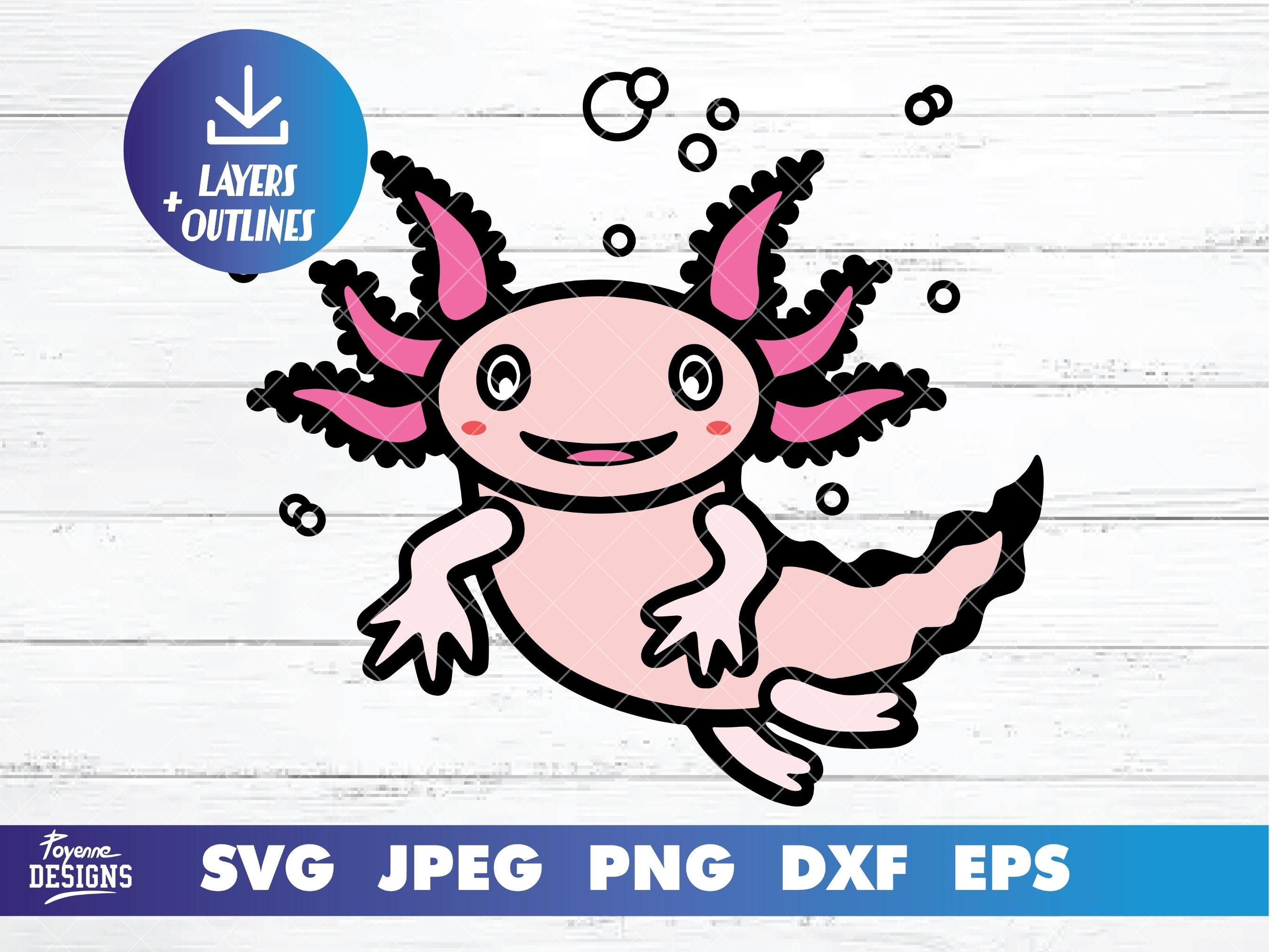 Axolotl SVG and Cricut Cut Files, for Shirt and Craft Project - Etsy