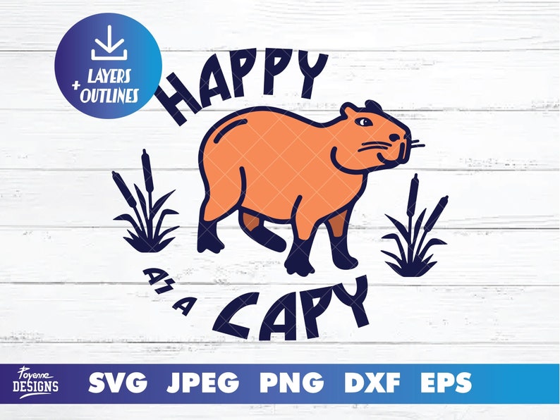 Capybara SVG File, Cute Capybara Png Cut File for Cricut and Silhouette ...