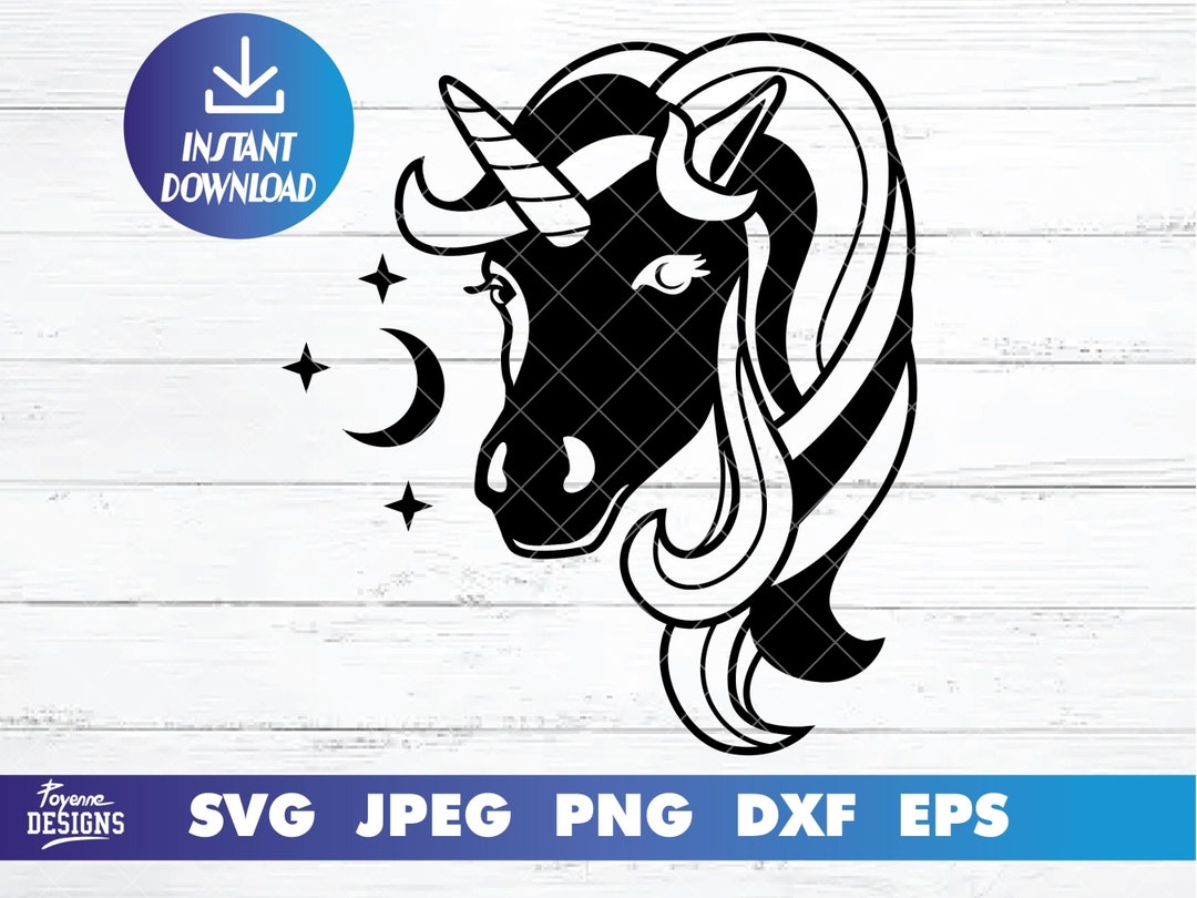 Unicorn SVG | Unicorn PNG and Clipart | Outlines for Cricut and ...
