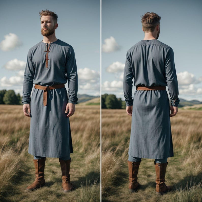 Nordic Warrior Tunic | Viking Men Long Shirt | Medieval Costume ...