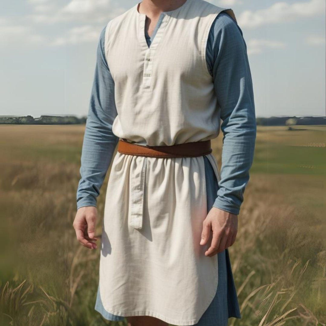 Two Piece Men's Viking Long Tunic | Battle Field Norse Warrior Peasant ...