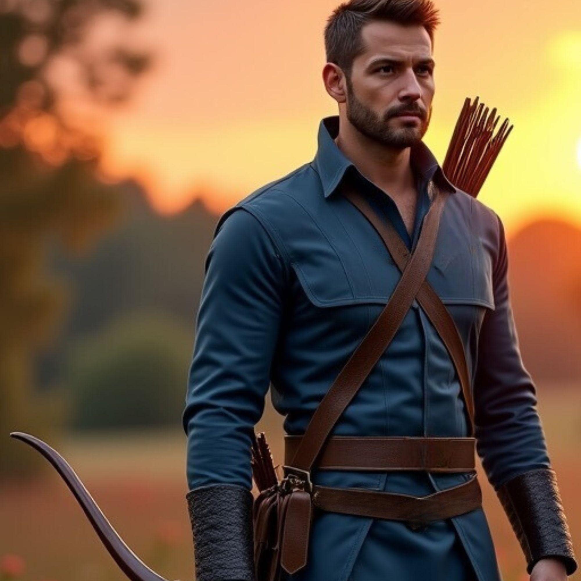 Royal Blue Men's Medieval Archer Costume | Premium Renaissance Fair ...
