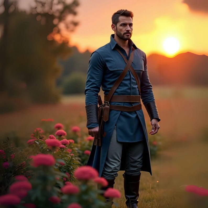 Royal Blue Men's Medieval Archer Costume | Premium Renaissance Fair ...