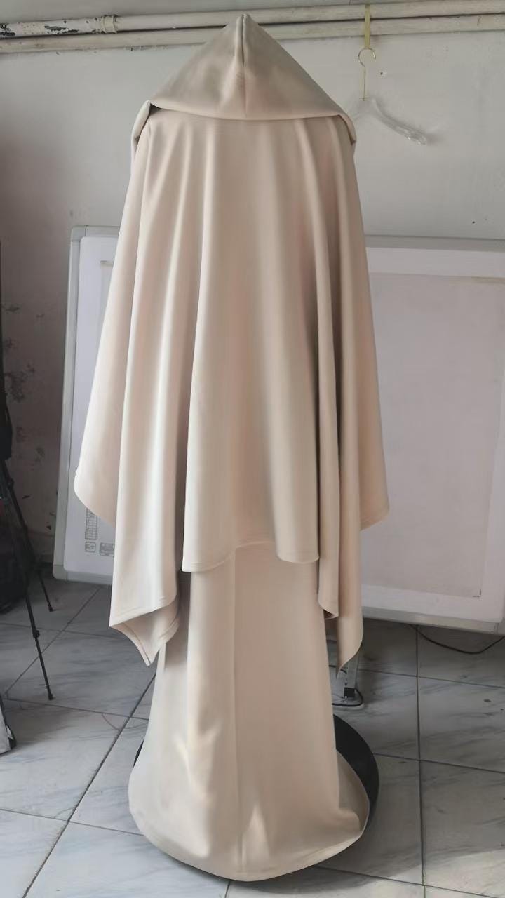 Renaissance Gothic Desert Wanderer Women Beige Hooded Cloak Handmade ...