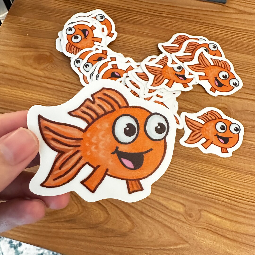 Girl in the Sea Goldfish Sticker - Etsy