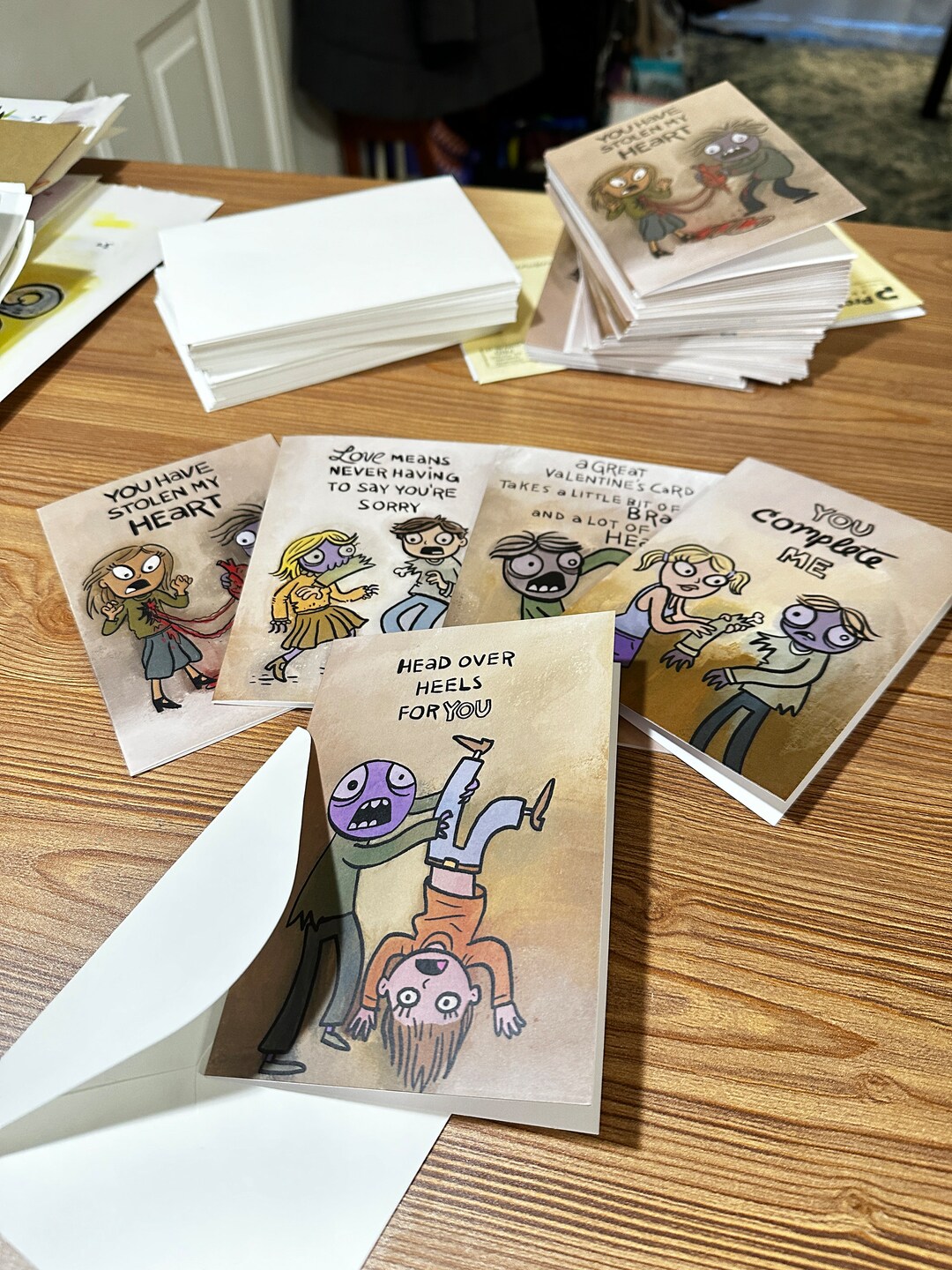 Zombie Valentine Card set of 5 Cards - Etsy