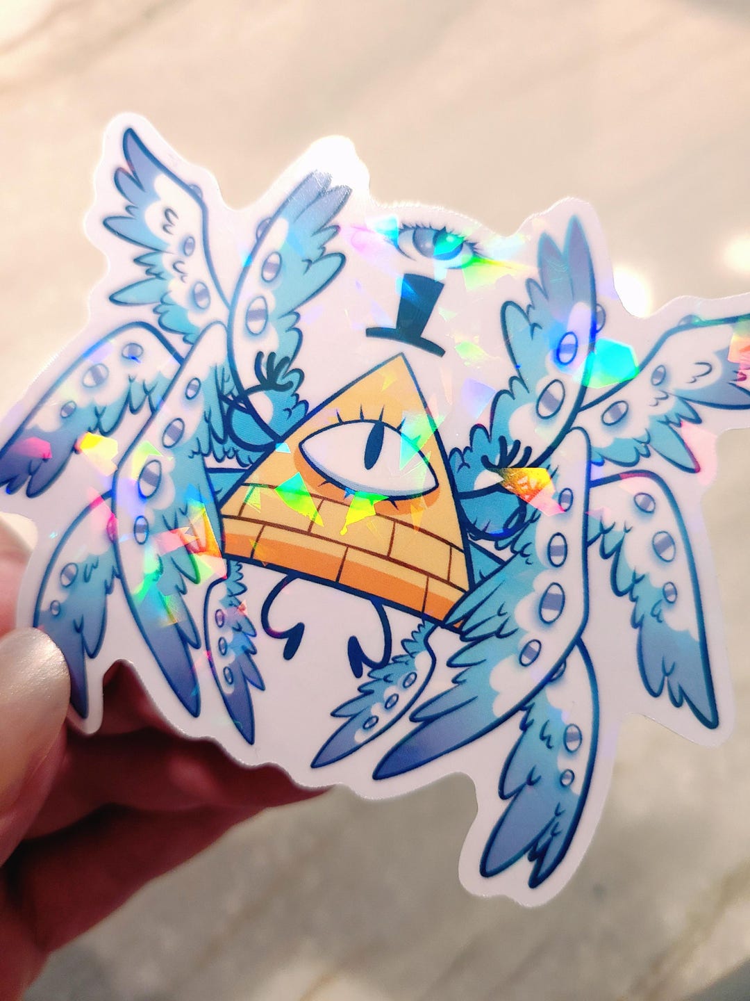 Bill Cipher Sticker Rainbow Holographic Sticker Shattered Glass All ...
