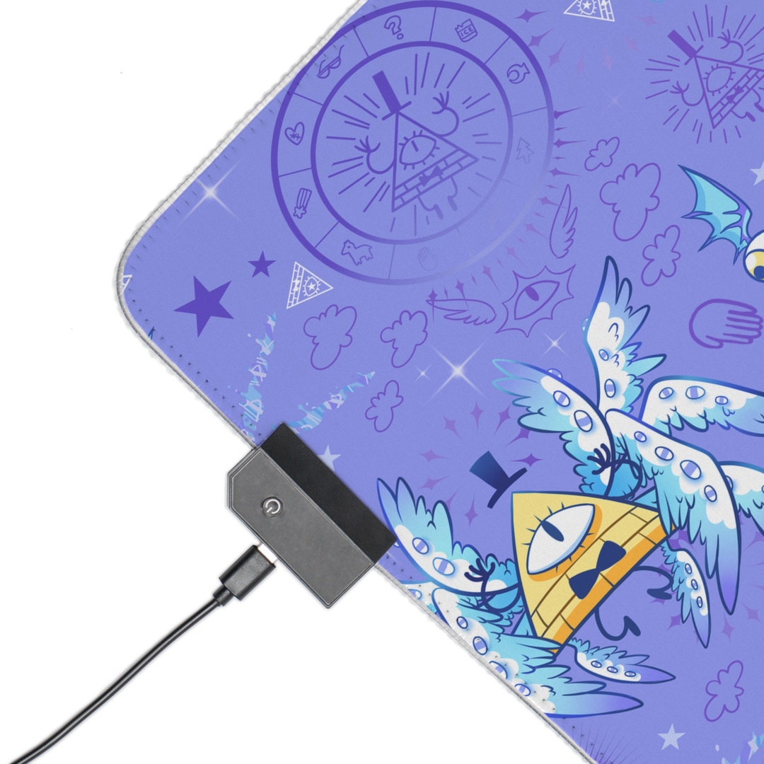 Biblically Accurate Bill Cipher Cosmic LED Rainbow Light Mousepad ...